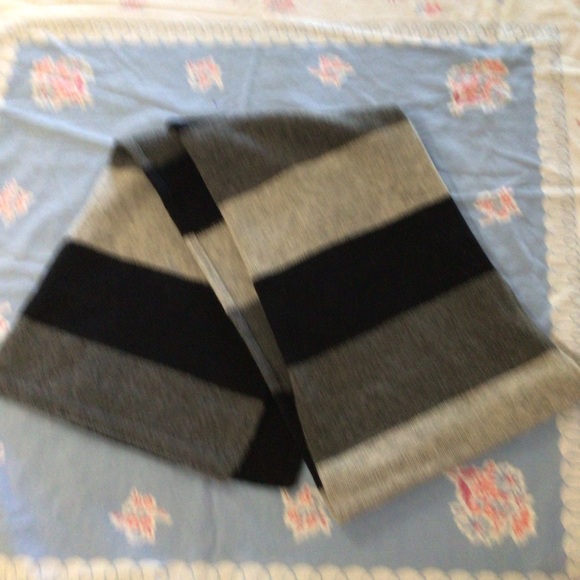 J. Crew | Accessories | J Crew Factory Black And Gray Striped Scarf ...